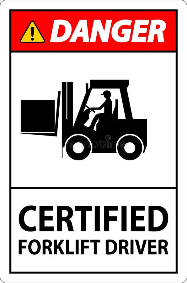 Hard Hat Labels, Danger Certified Forklift Driver Stock Vector ...