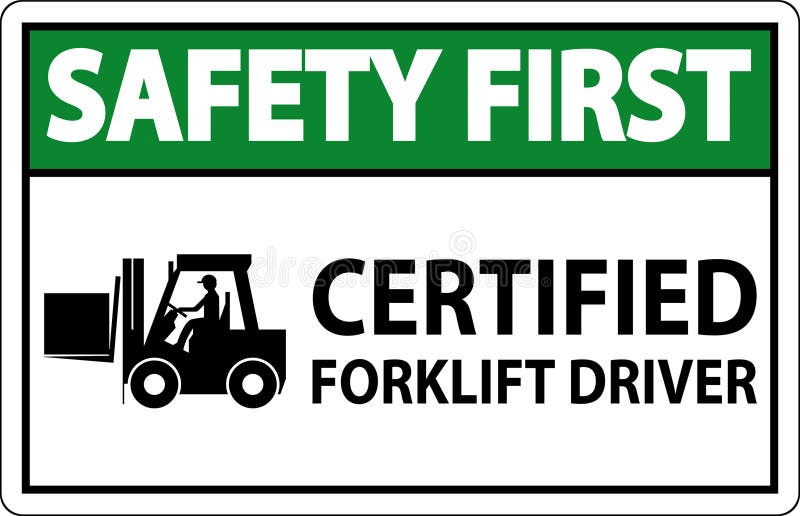 Hard Hat Labels, Safety First Certified Forklift Driver Stock Vector ...
