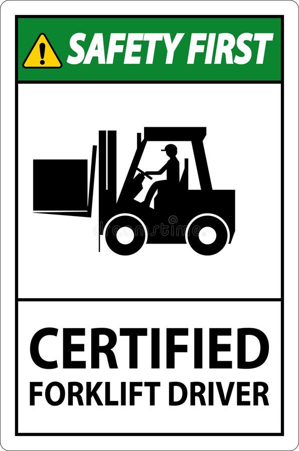 Hard Hat Labels, Safety First Certified Forklift Driver Stock Vector ...