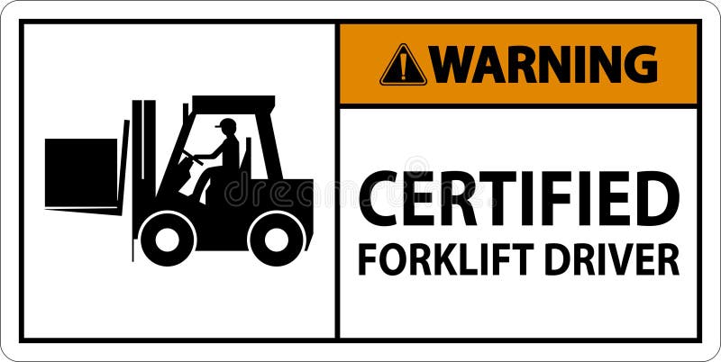 Hard Hat Labels, Warning Certified Forklift Driver Stock Vector ...