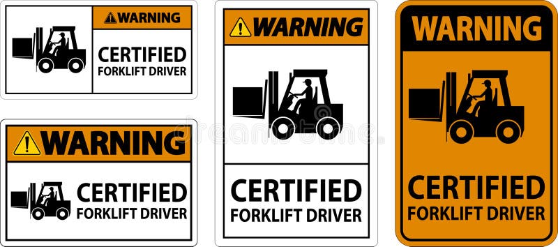 Hard Hat Labels, Warning Certified Forklift Driver Stock Vector ...