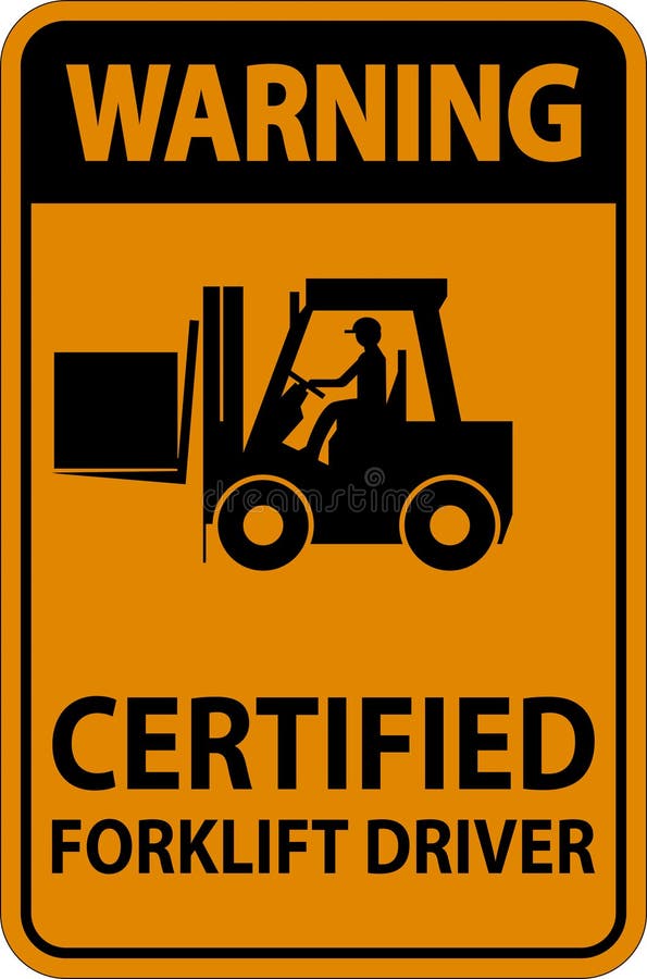 Hard Hat Labels, Warning Certified Forklift Driver Stock Vector ...