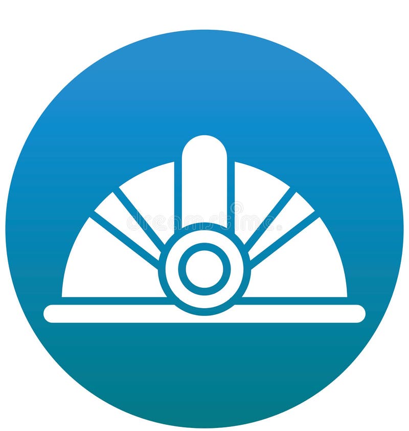Hard Hat, Large Lamp Vector Icon Can Be Easily Modified or Edit Stock ...