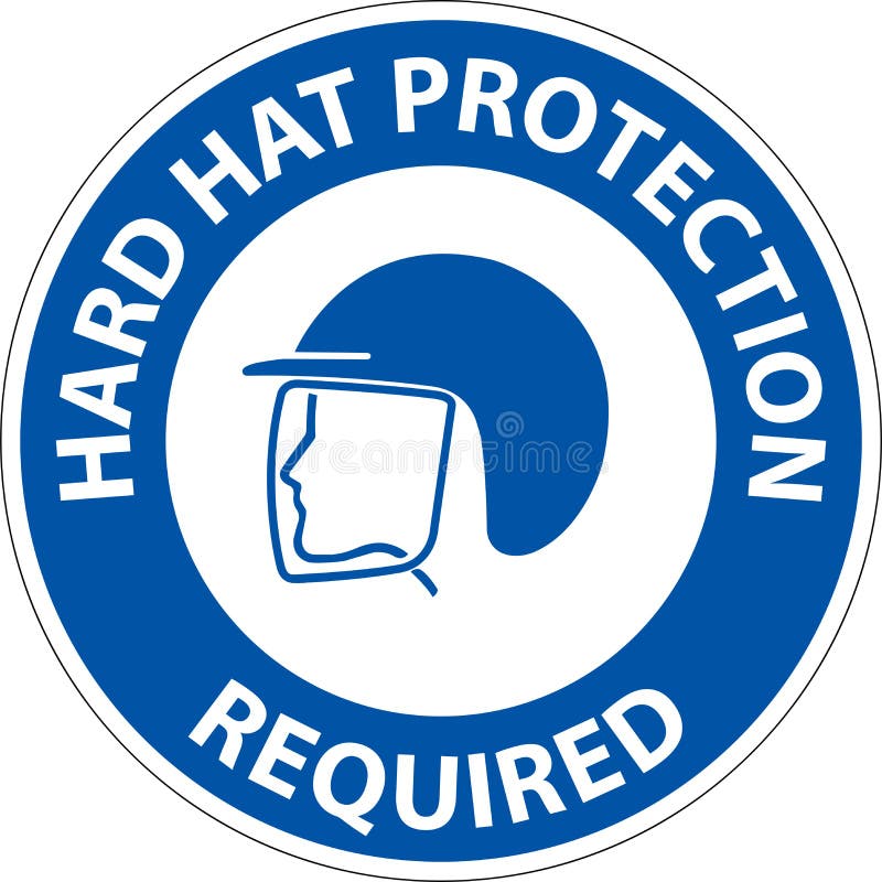 Hard Hat Protection Required Area Sign on White Background Stock Vector ...