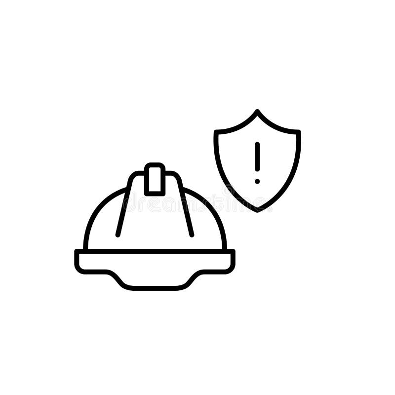 Hard Hat and Security Shield with Exclamation Mark. Safety Compliance ...