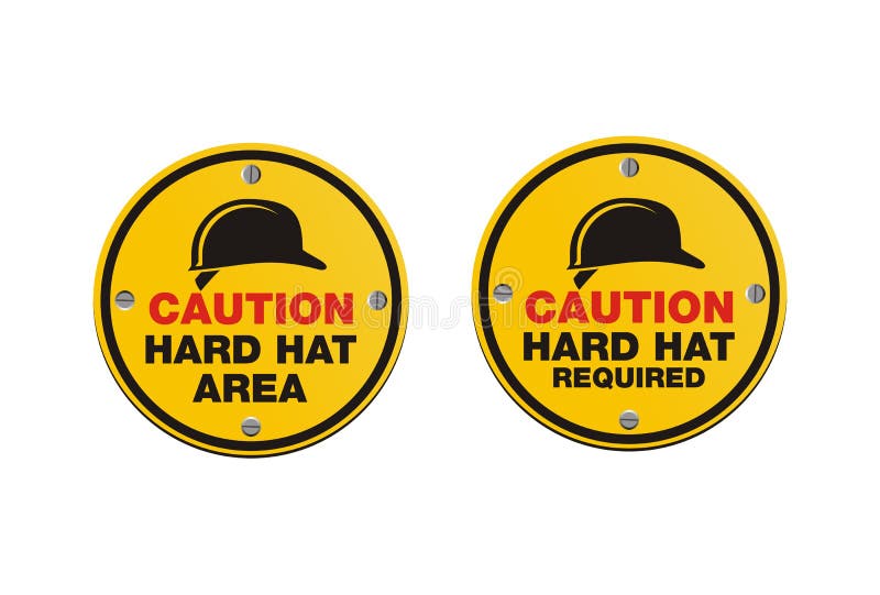 Hard Hat Signs - Round Signs Stock Illustration - Illustration of ...