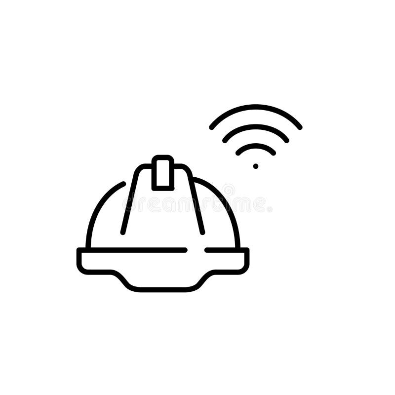 Hard Hat and Wifi Symbol. Digital Safety, Smart Workplace Connectivity ...