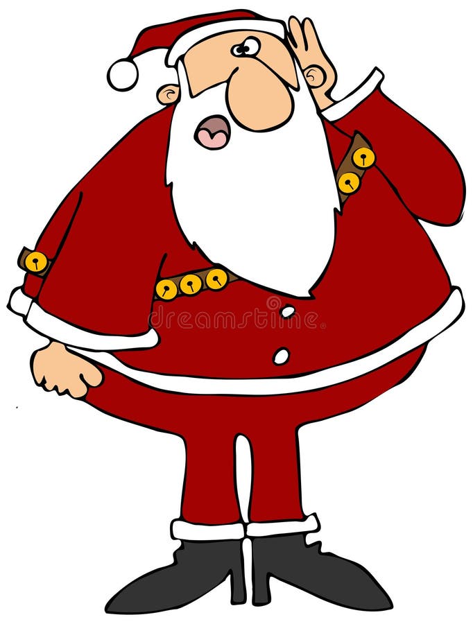 Hard of hearing Santa stock illustration. Illustration of claus - 27889424