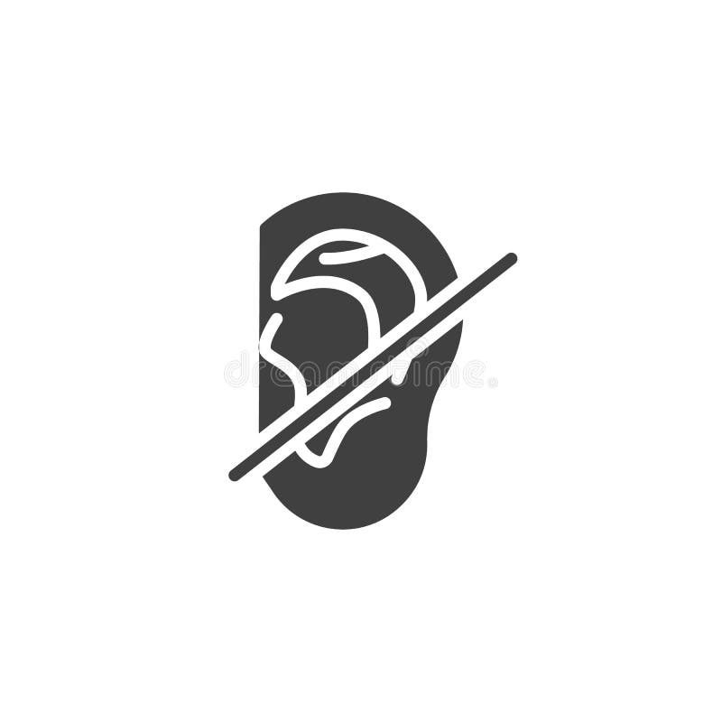 Ear, Hearing, Icon Vector, Filled Flat Sign, Solid Pictogram Isolated ...