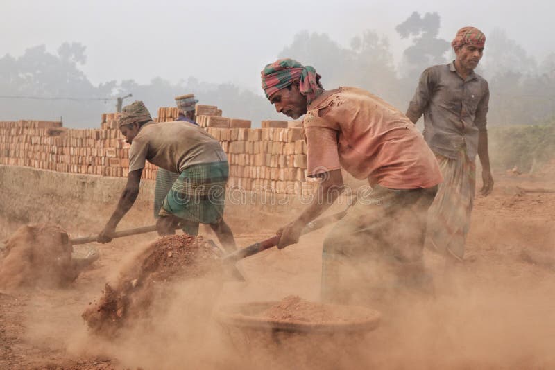 Hard labour at brick field editorial photo. Image of brick - 179856271