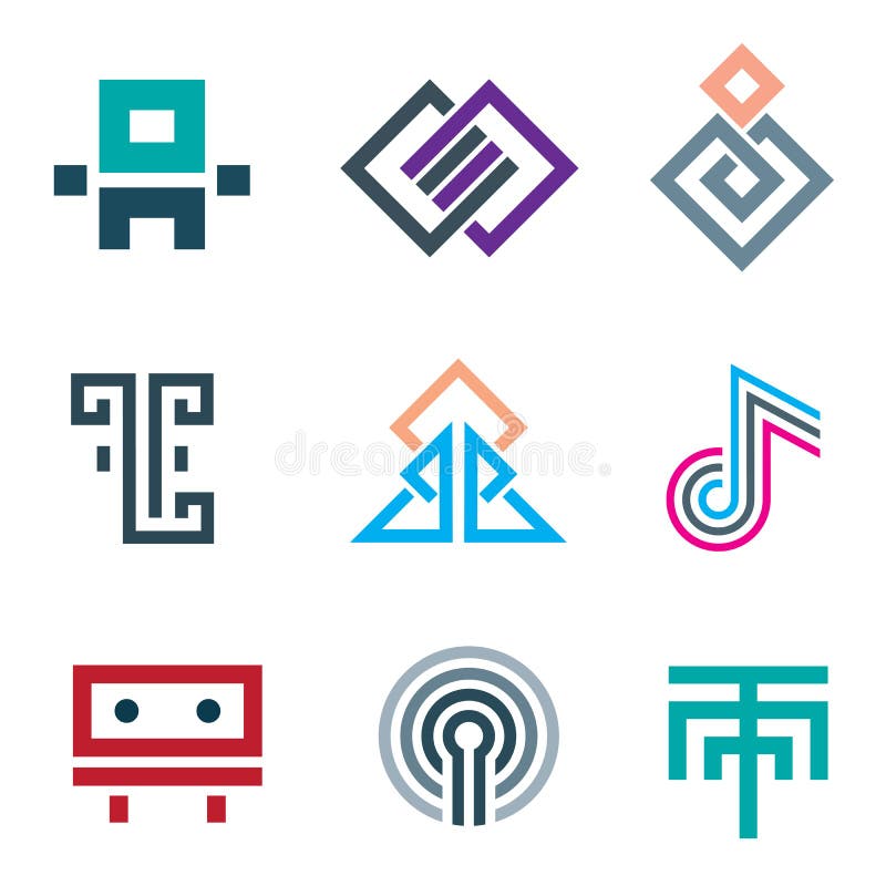 Hard Lines Simple Pixel Pictogram Computer Icon Set Stock Illustration ...