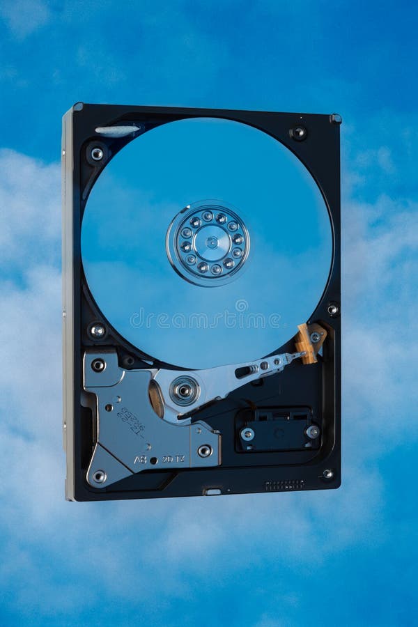 Hard Magnetic Disk on a Blue Sky Stock Image - Image of information ...