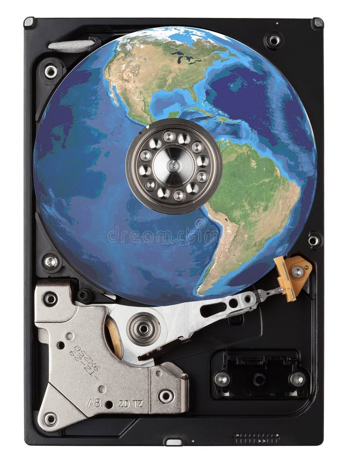 Hard magnetic disk stock image. Image of globe, disassemble - 127435989