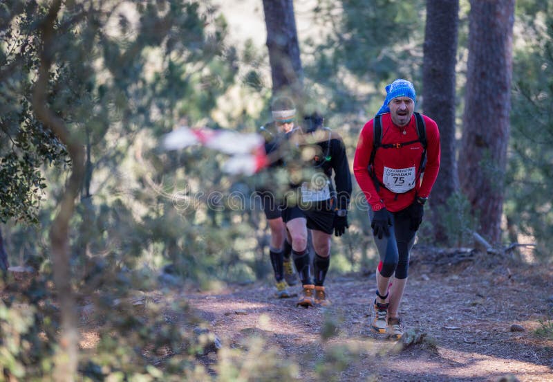 Hard Marathon Mountain Race, Climbing Editorial Photo - Image of ...