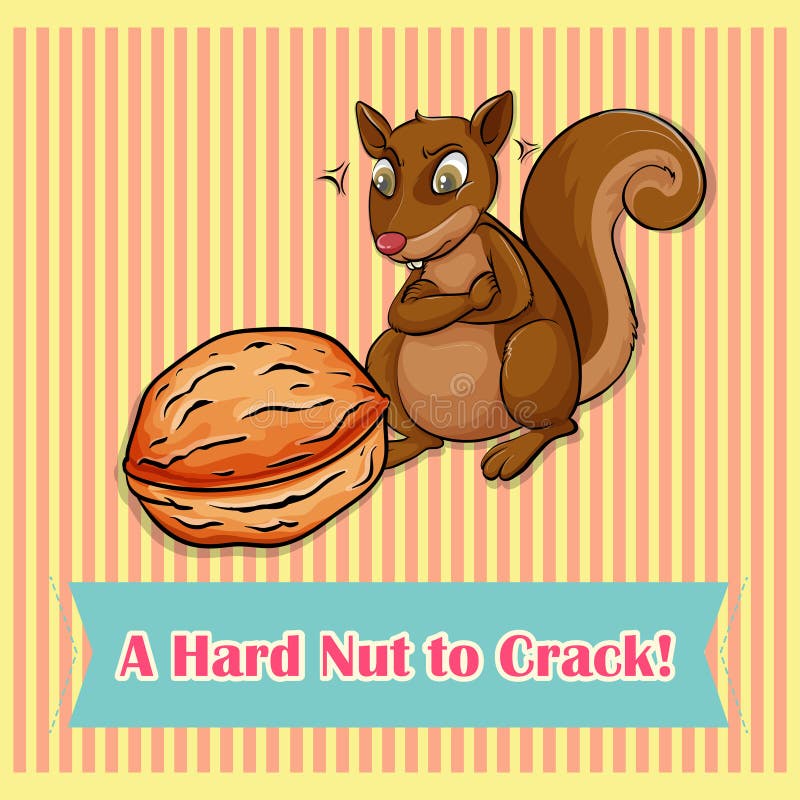 Hard nut to crack stock vector. Illustration of squerral - 58834293