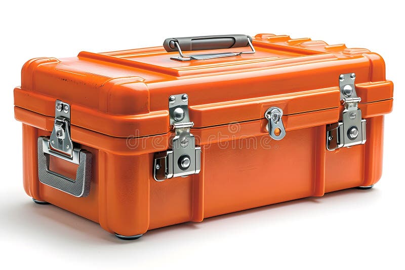 Hard Plastic Tool Case with Lock and Handle,Isolated on White ...