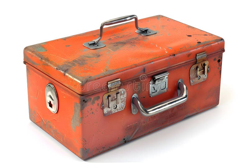 Hard Plastic Tool Case with Lock and Handle Isolated on White ...