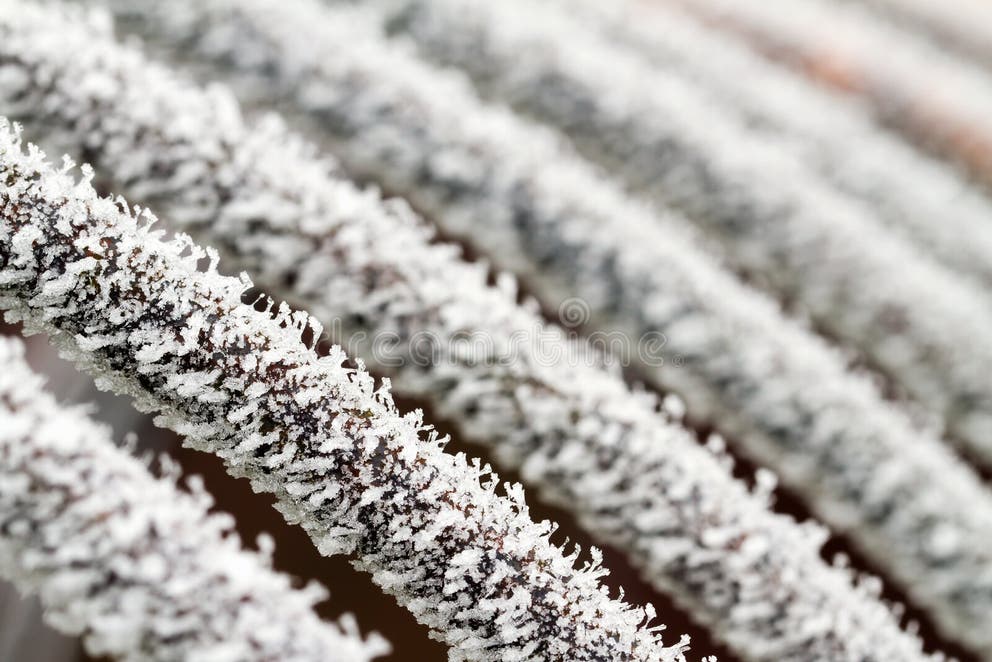 Hard rime stock image. Image of snow, border, rime, white - 48171423