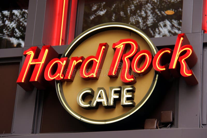 Hard Rock Cafe Sign editorial photo. Image of california - 62824071