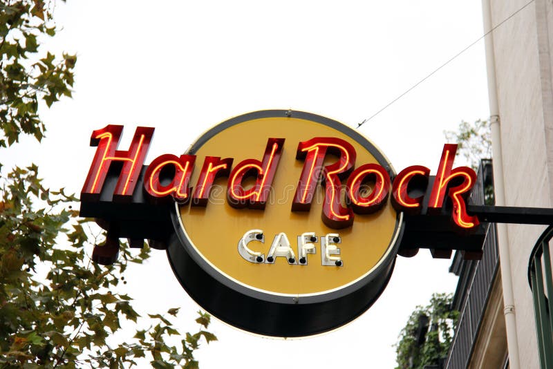 Hard Rock Cafe Sign editorial stock photo. Image of famous - 62824073