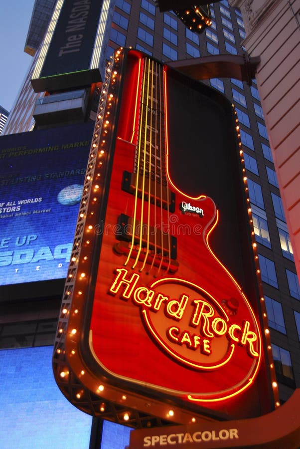 Hard Rock Cafe Sign, New York Editorial Photography - Image of city ...