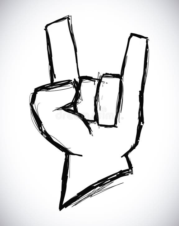 Hard rock design stock vector. Illustration of hand, banner - 46410461