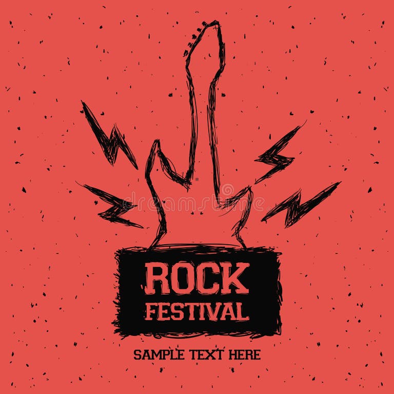 Hard rock design stock vector. Illustration of roll, graphic - 46410471