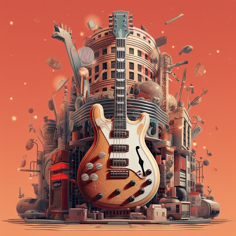 Hard Rock Illustration - Made with Generative AI Tools Stock ...