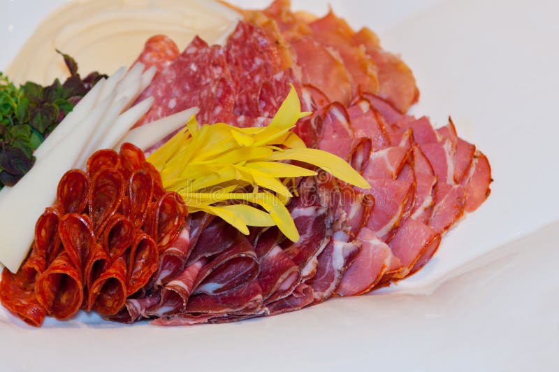 Hard salami appetizer stock photo. Image of specialties - 41031042