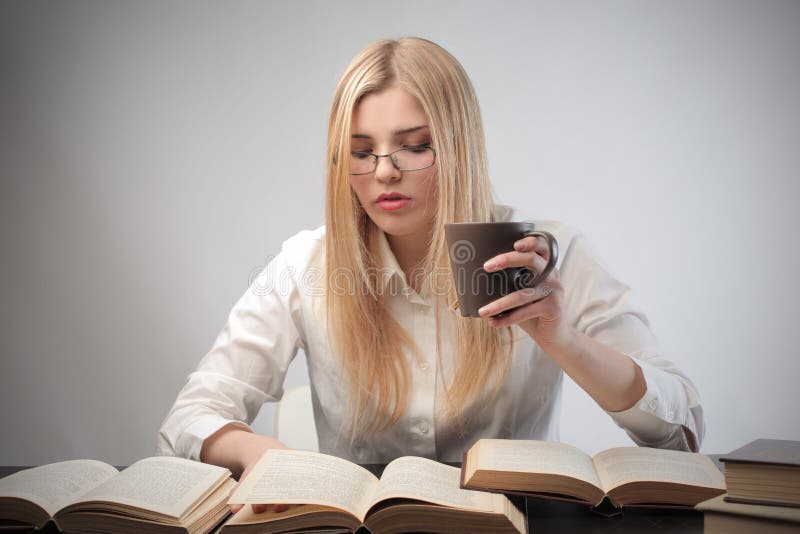Hard study stock image. Image of study, education, woman - 23986197