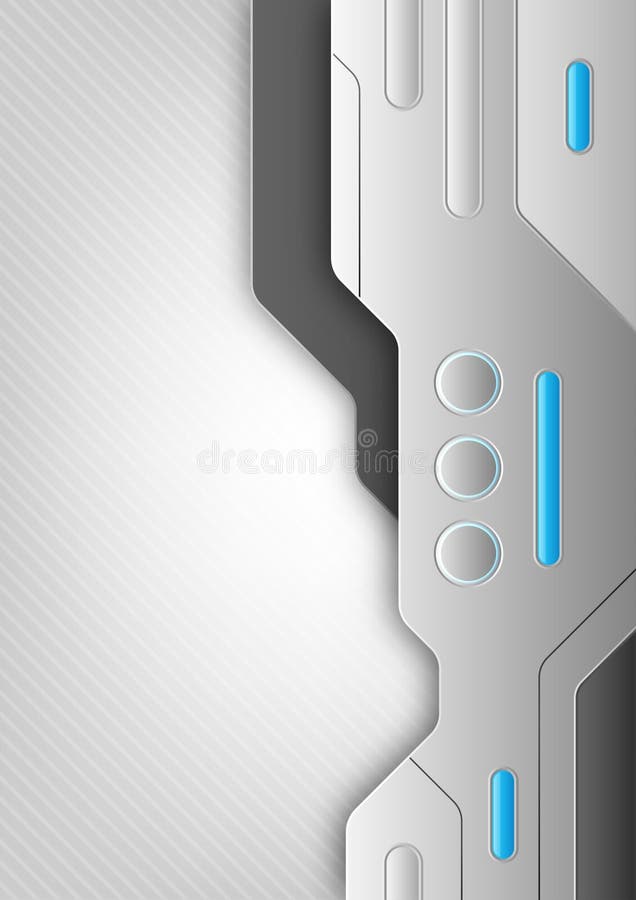 Hard Surface Machine. Steel Interface and Button Stock Vector ...