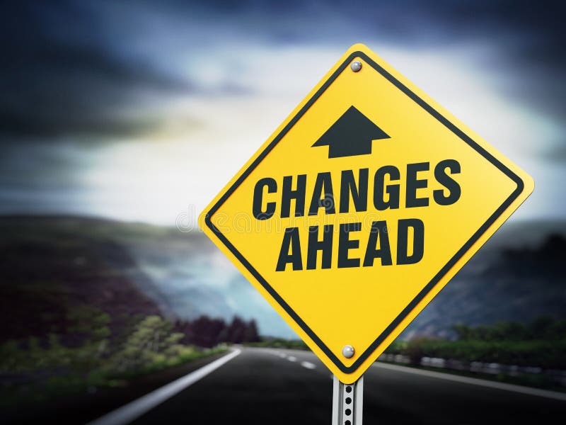 Hard Times Ahead Signboard Under Dramatic Sky. 3D Illustration Stock ...