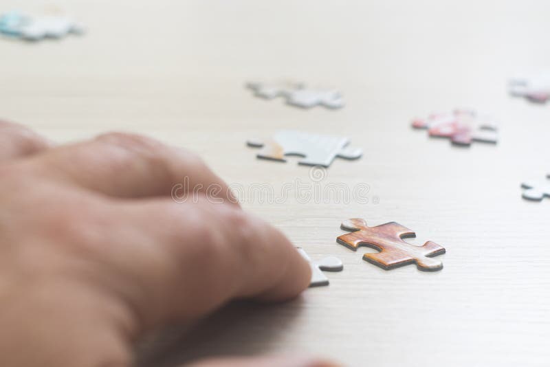 Hard To Solve the Problem. Collapsible Puzzle Pieces Stock Image ...