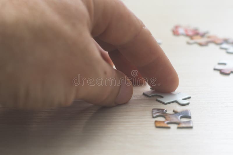 Hard To Solve the Problem. Collapsible Puzzle Pieces Stock Photo ...