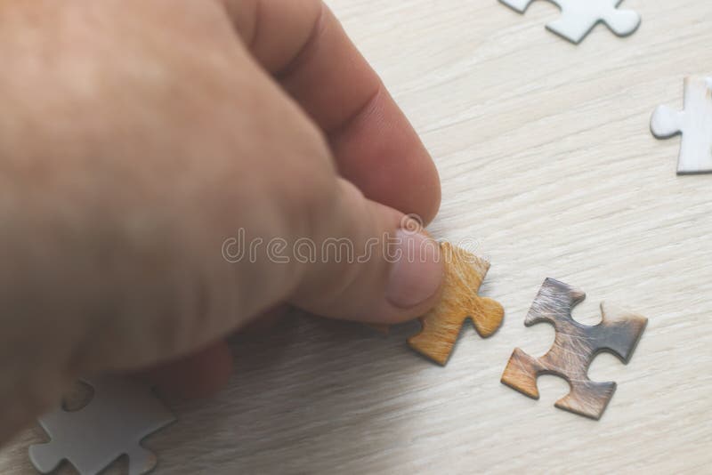Hard To Solve the Problem. Collapsible Puzzle Pieces Stock Image ...