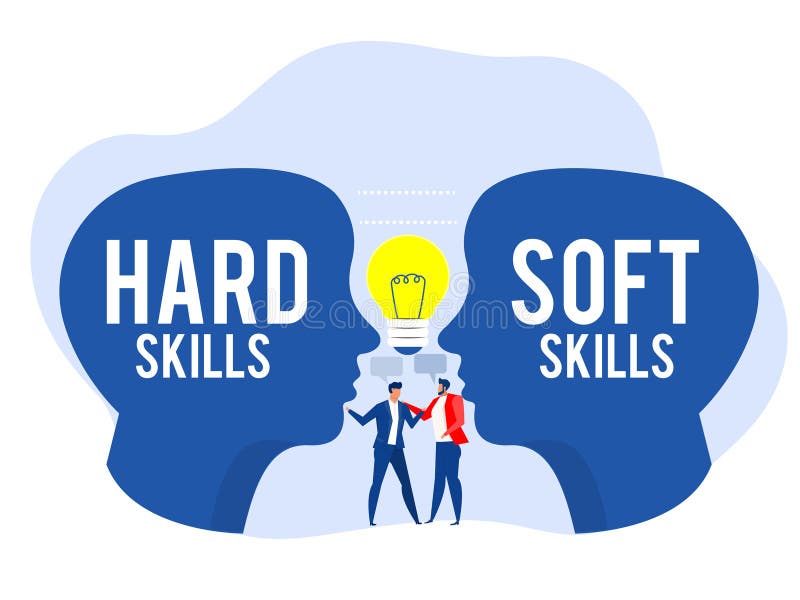 Hard VS Soft Skills Concept,Human Head with Businessman People Office ...