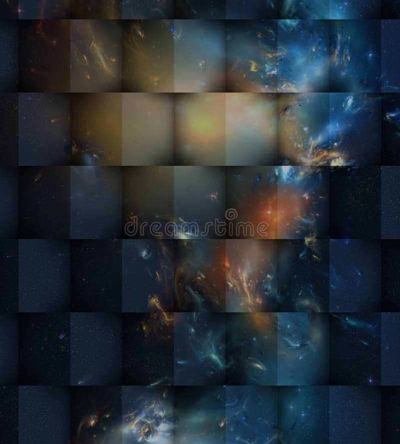 Hard Wall 6 of Galactic Cubes with 3d Shadows Stock Illustration ...