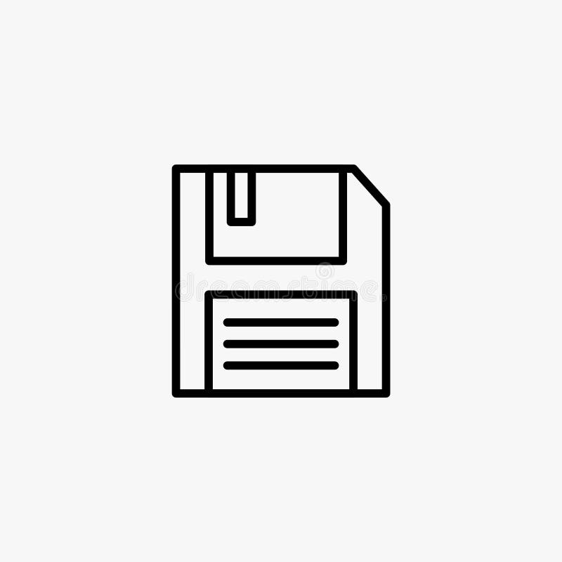Hard Ware Line Icon Design, Saving Memory Icon, Hard Disk Illustration ...