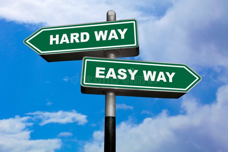 Hard Way or Easy Way - Direction Signs Stock Image - Image of direction ...