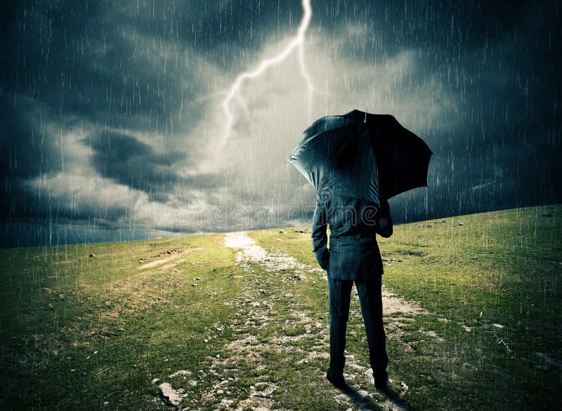 Shelter From The Storm Of Crisis Stock Image - Image of protection ...