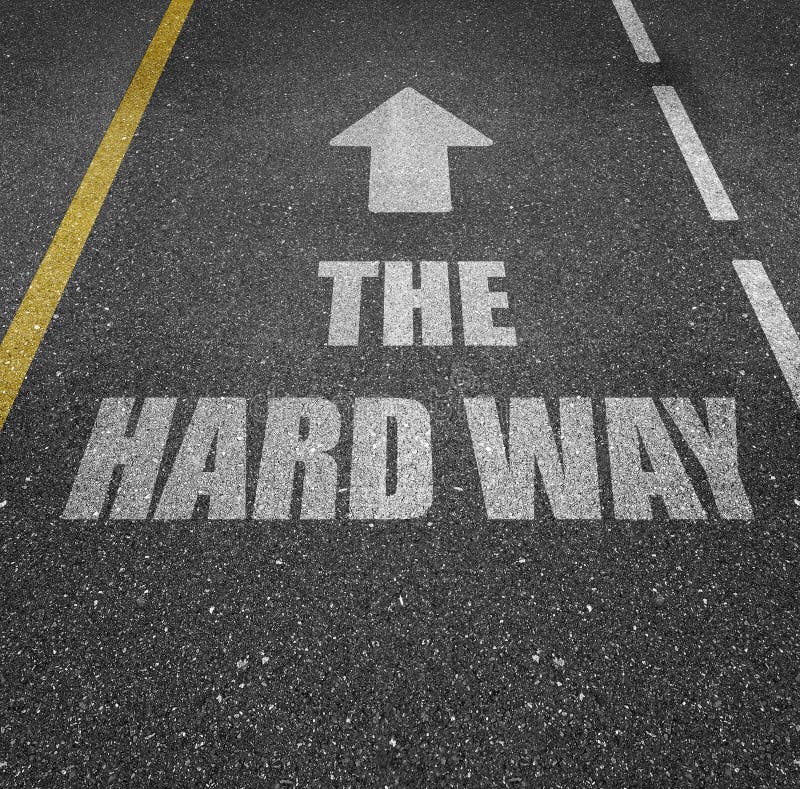 Hard way road marking stock image. Image of sign, street - 89813879