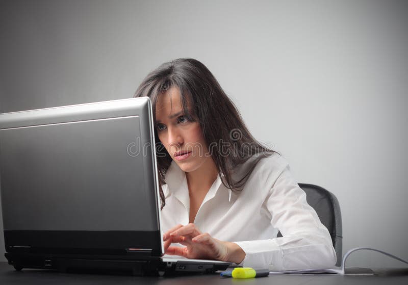 Hard work stock photo. Image of internet, woman, worry - 13465530