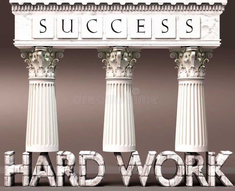 Hard Work As a Foundation of Success - Symbolized by Pillars of Success ...