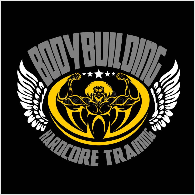 Hard Work. Bodybuilding Emblem, Logo. Vector Emblem. Stock Vector ...