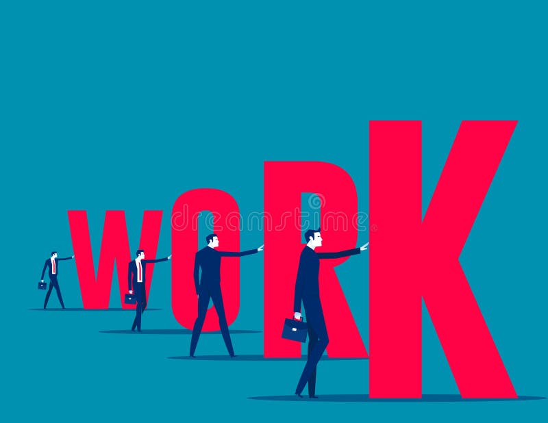 Hard Work with Business People. Business Vector Illustration Stock ...