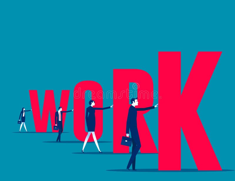 Hard Work with Business People. Business Vector Illustration Stock ...