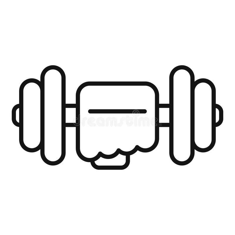 Hard Work Dumbbell Icon Outline Vector. Coping Skills Stress Stock ...