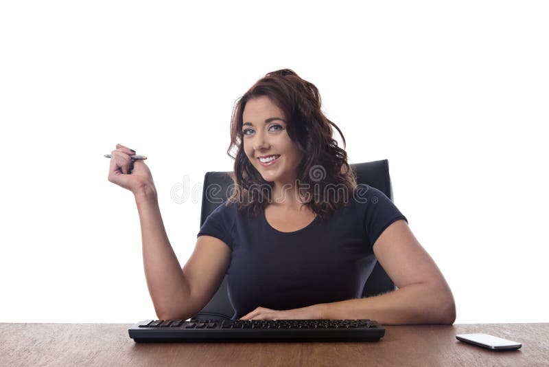 Hard at work stock image. Image of computer, happy, female - 78137937