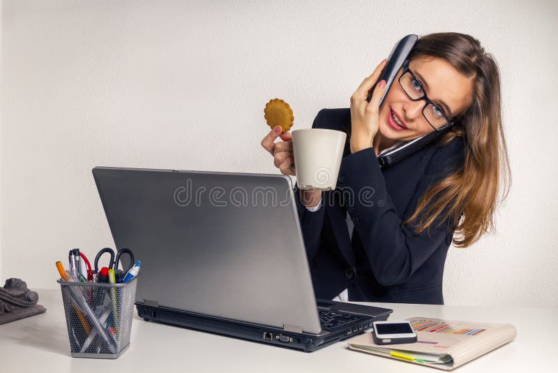 Hard work in office stock photo. Image of biscuit, coffee - 62115232