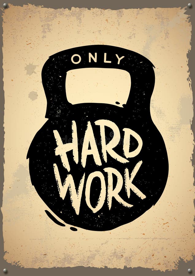 Only Hard Work Retro Poster. Retro Emblem, Logo, Badge Stock Vector ...